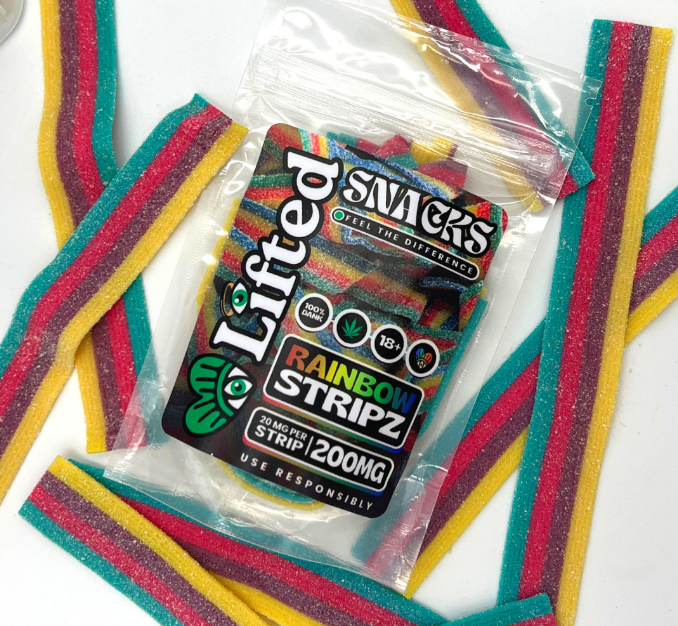 Lifted Edible Gummies | Rainbow Stripz 200mg Bag